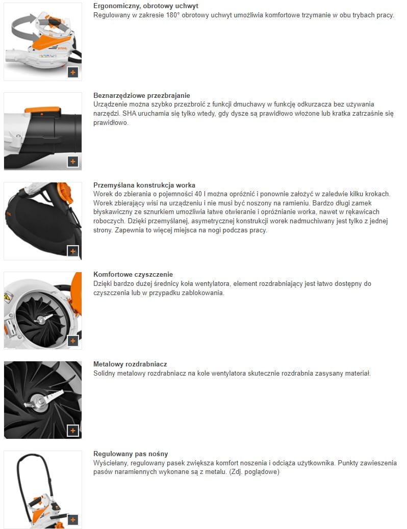 Odkurzacz akumulatorowy Stihl SHA 56 SA022000001 ładowarka akumulator ...